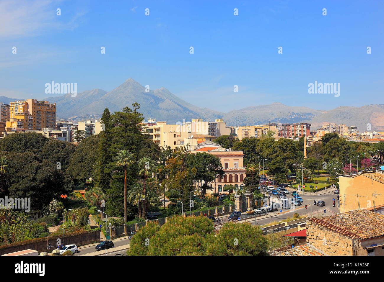 Sicily, city of Palermo, view from the Campanile di San Giuseppe ...
