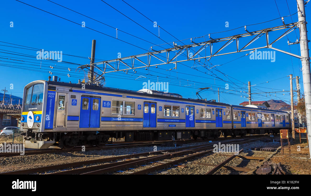 Fujikawaguchiko, Japan - November 23 2013: Fujikyuko Line is the only ...