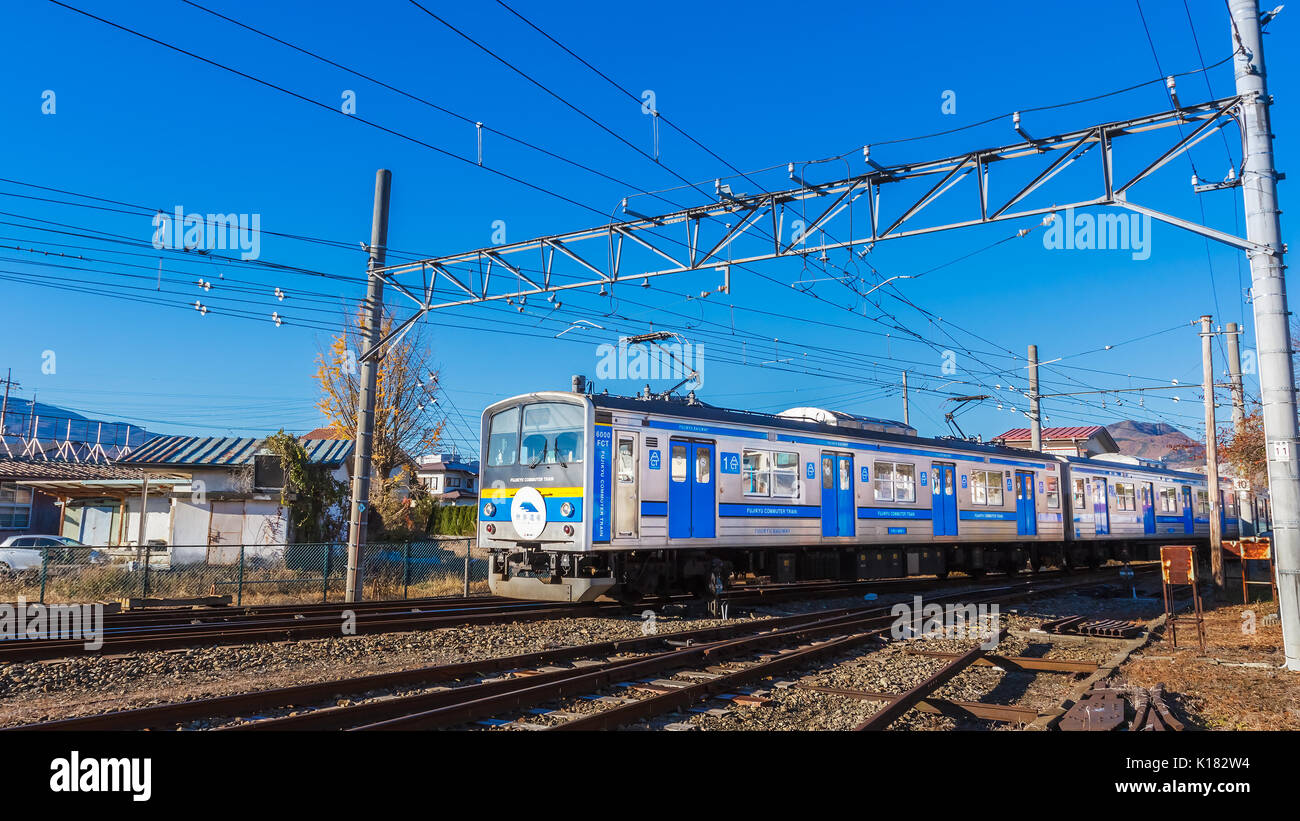 Fujikawaguchiko, Japan - November 23 2013: Fujikyuko Line is the only ...