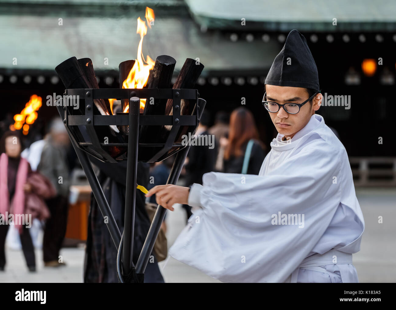 Tokyo, Japan - November 23 2013: Unidentified Onmyoji (Japanese priest ...