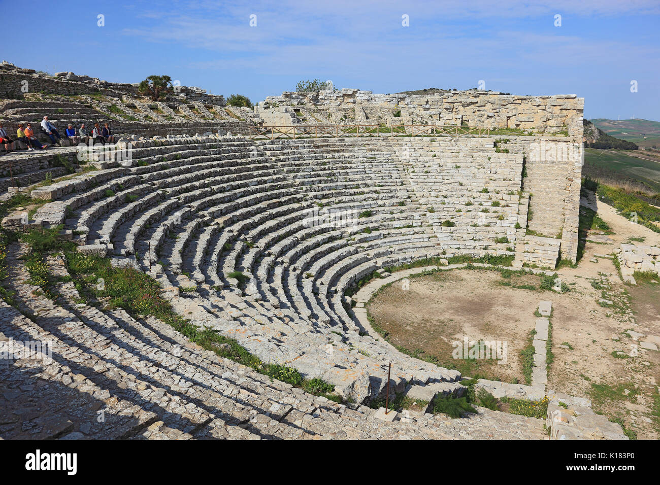 Sicily, the Greek theater in the ancient city of Segesta, province of ...