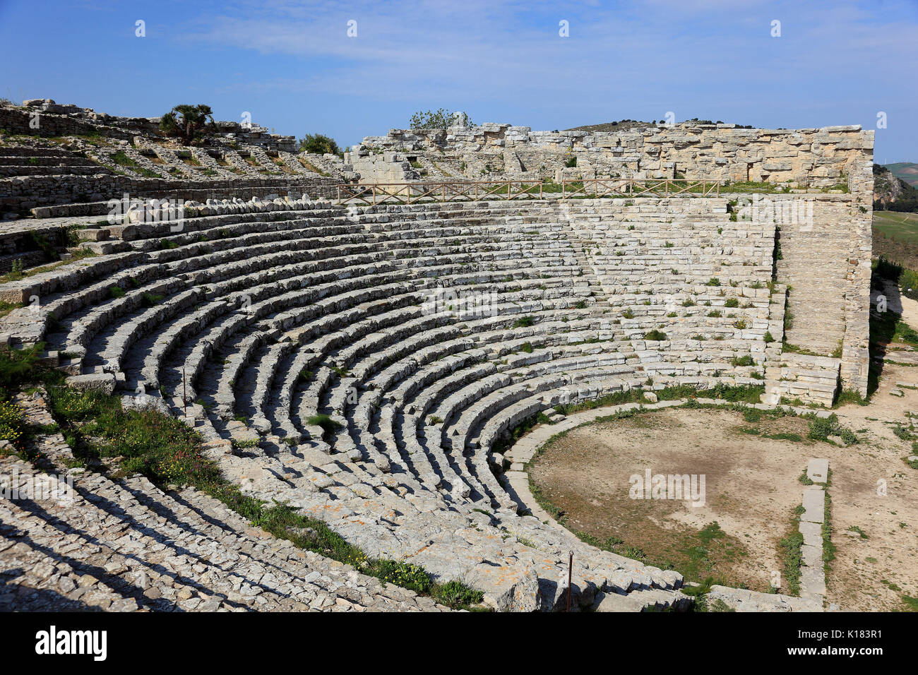Sicily, the Greek theater in the ancient city of Segesta, province of ...