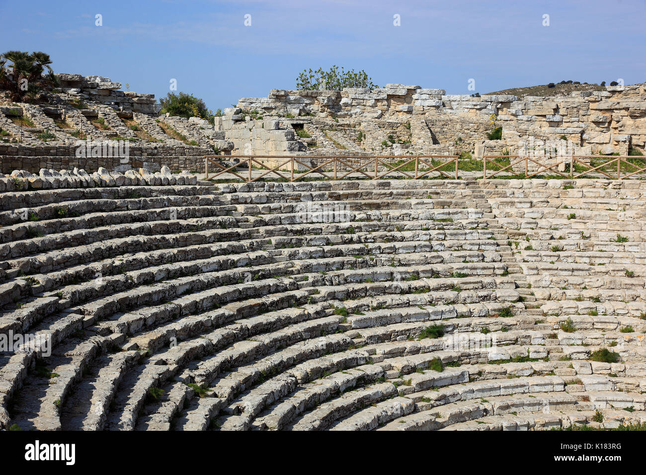 Sicily, the Greek theater in the ancient city of Segesta, province of ...