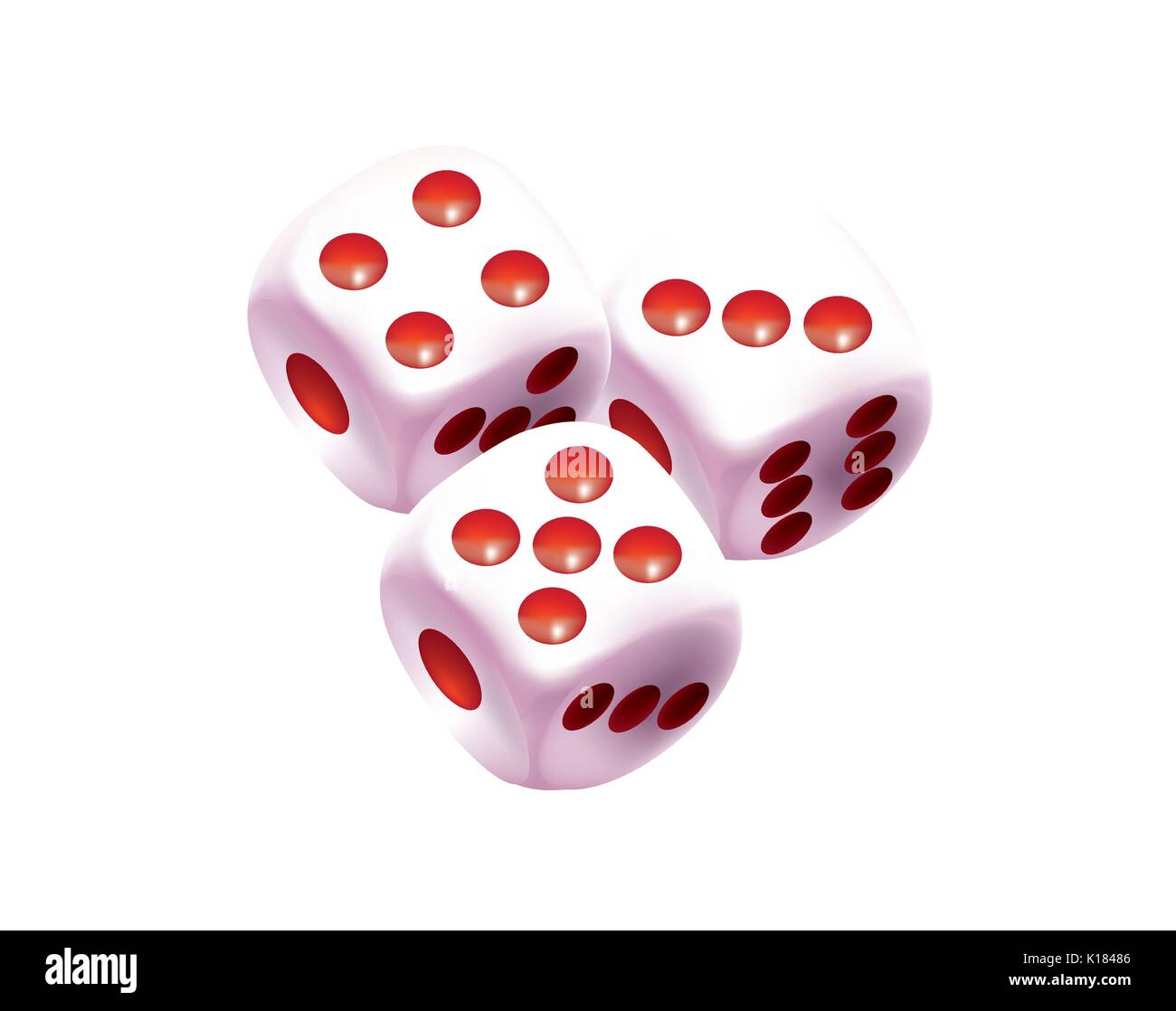Dices with color dots numbers isolated Stock Vector Image & Art - Alamy