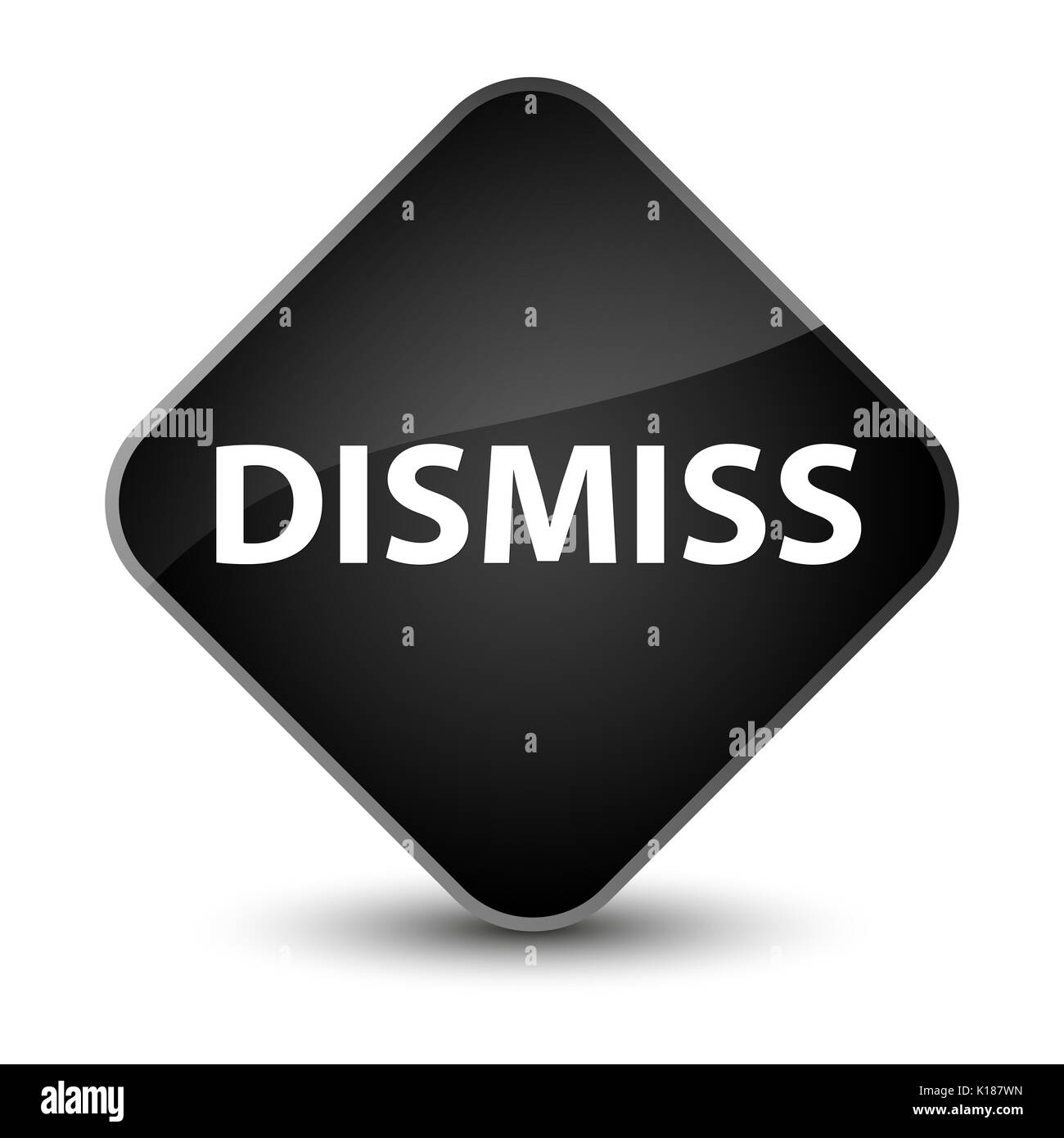 Dismiss isolated on elegant black diamond button abstract illustration ...
