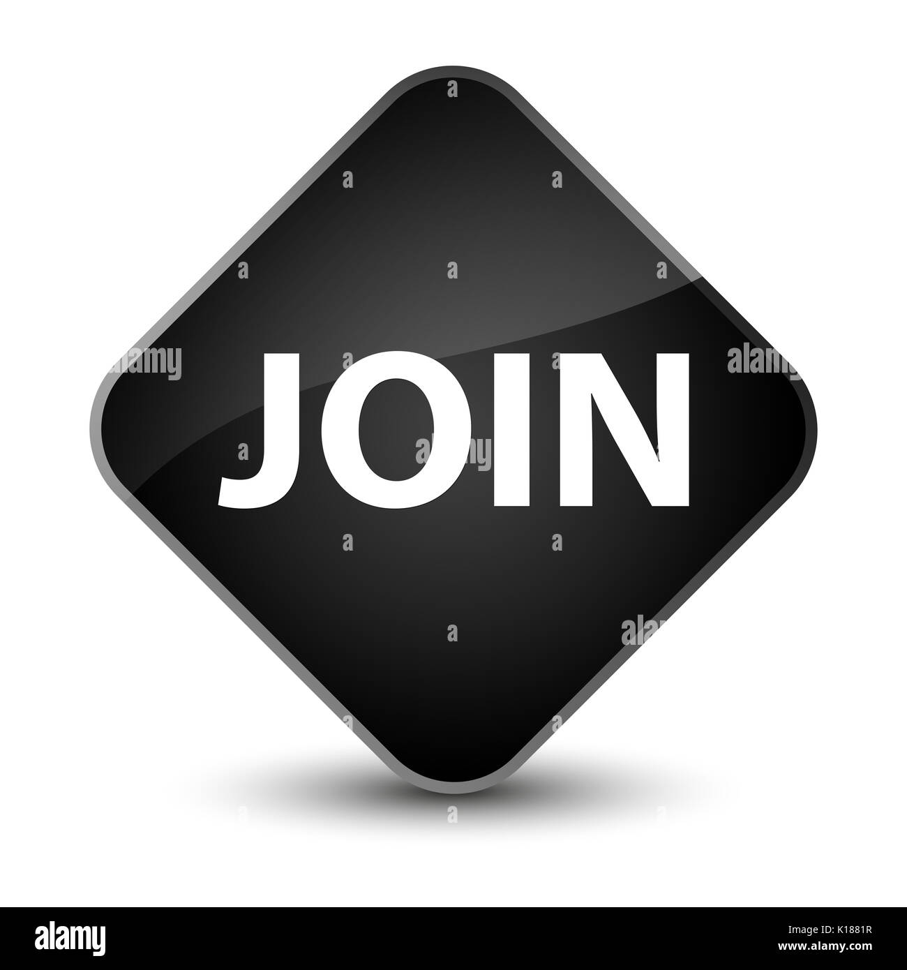 Join isolated on elegant black diamond button abstract illustration ...