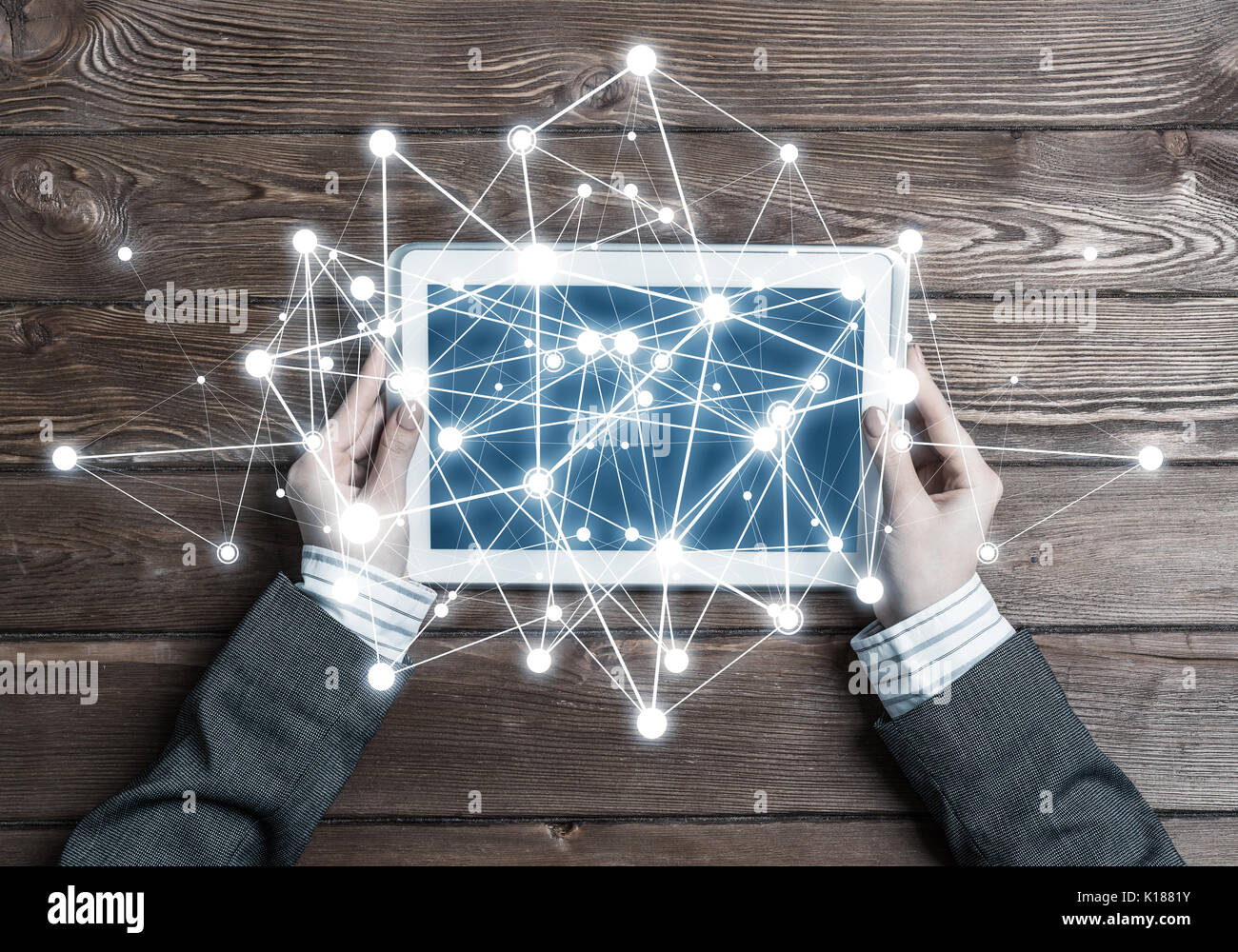 Concept of social communication and networking with social connection ...