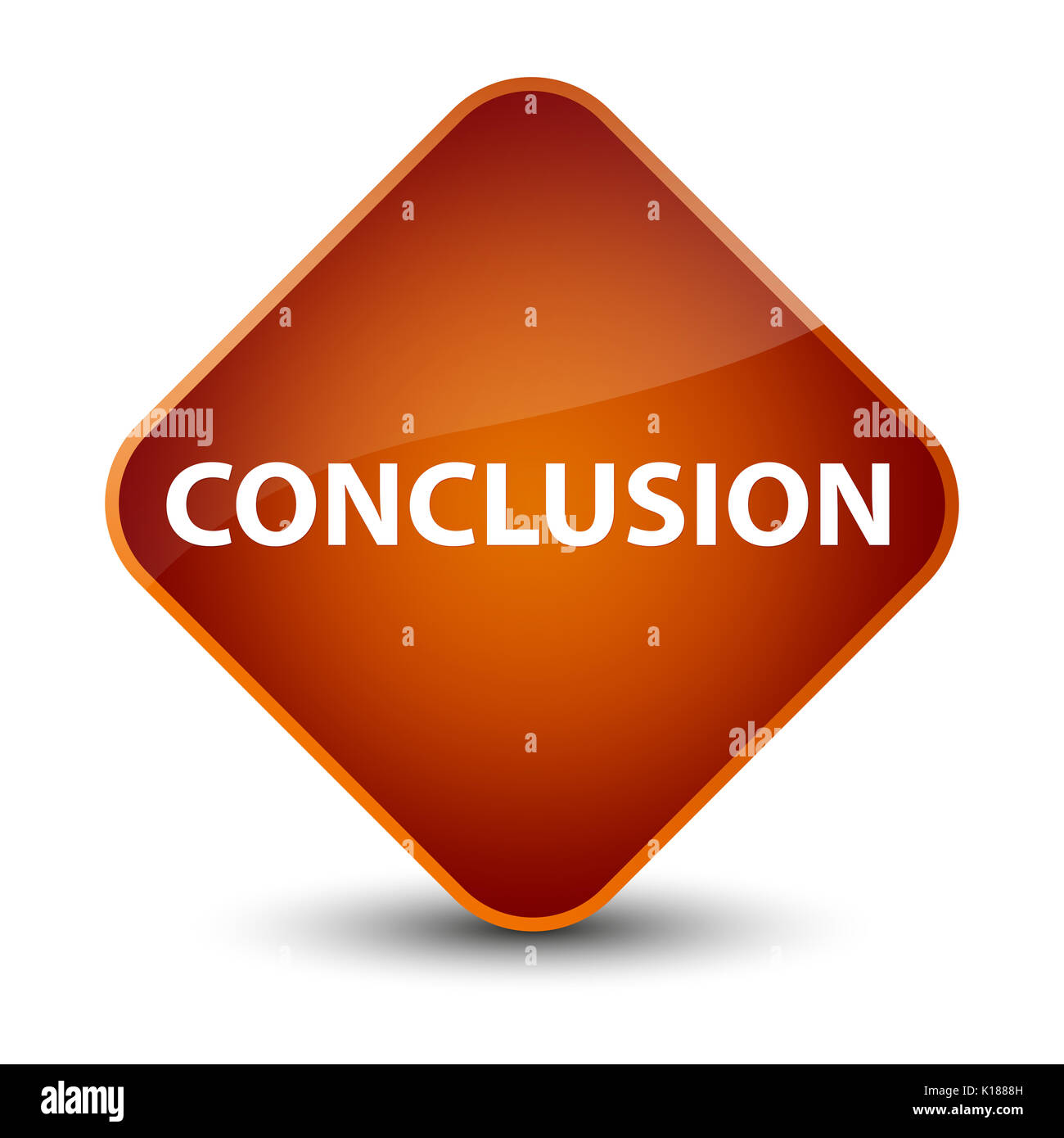 Conclusion isolated on elegant brown diamond button abstract ...