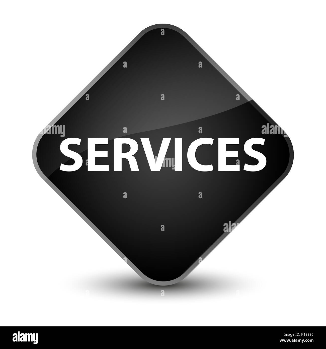 Services isolated on elegant black diamond button abstract illustration ...