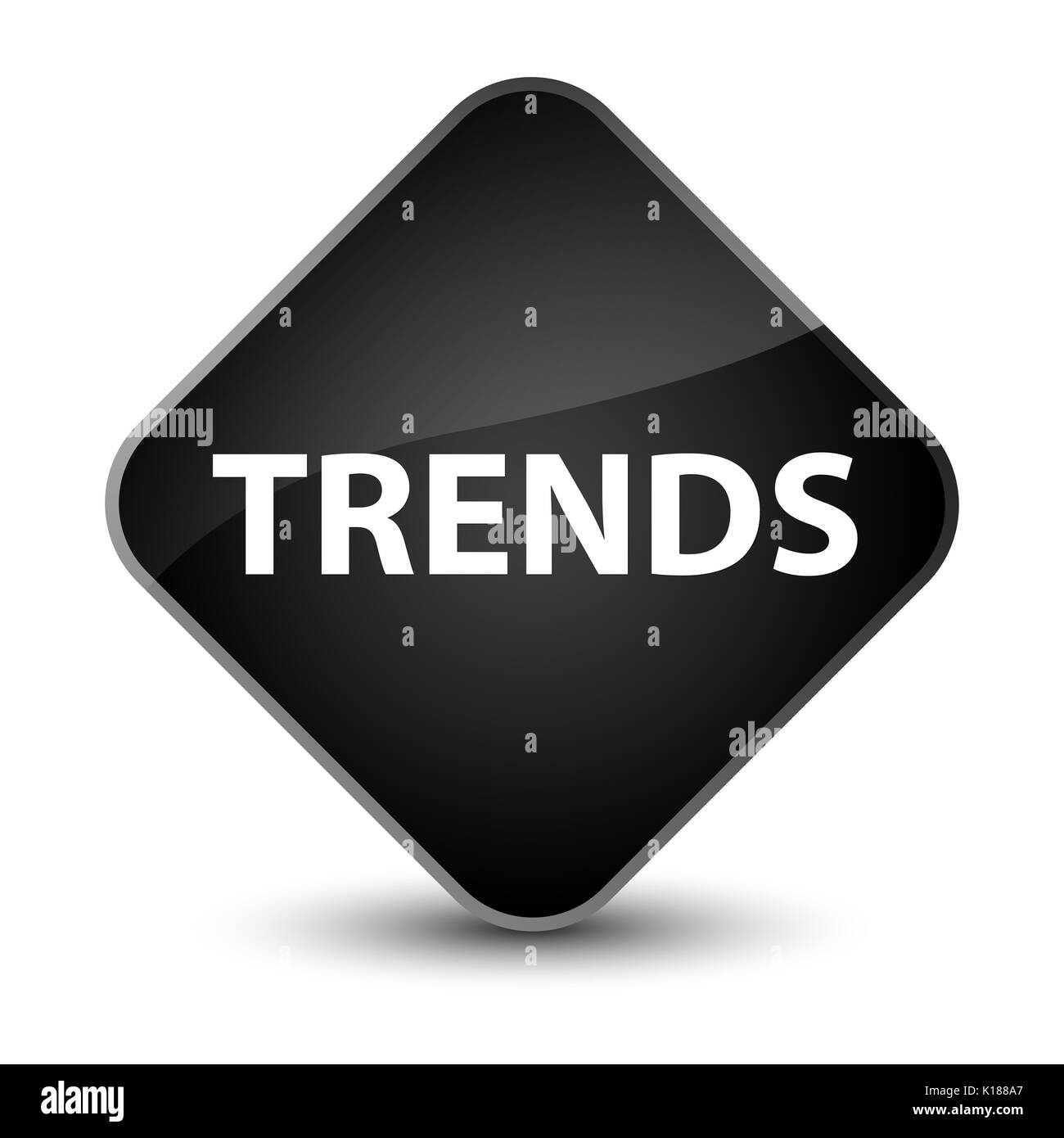 Trends isolated on elegant black diamond button abstract illustration ...