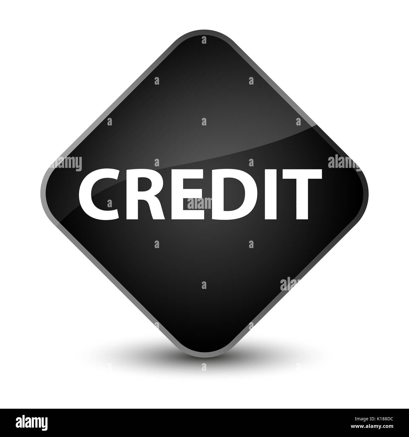 Credit isolated on elegant black diamond button abstract illustration ...