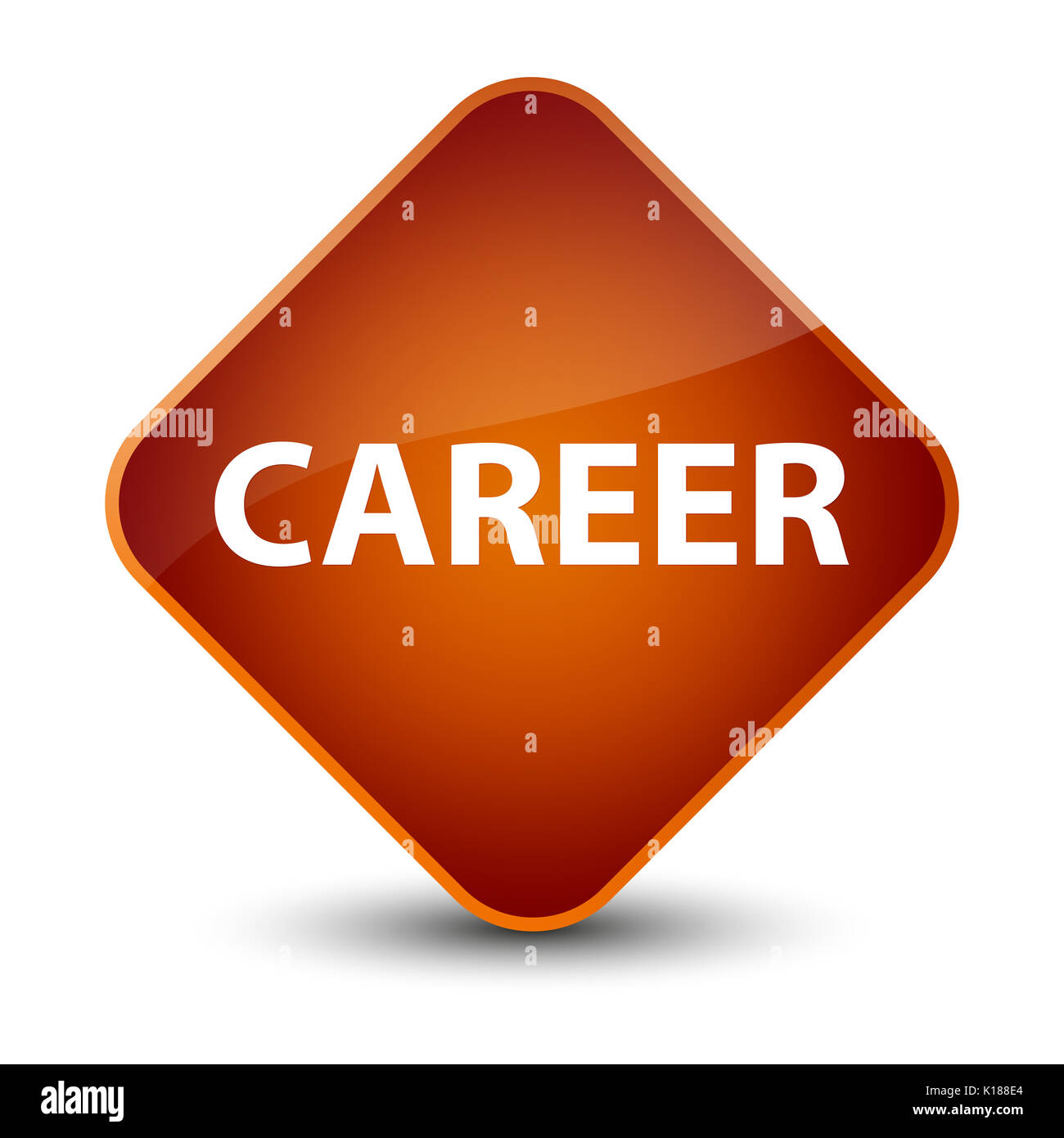 Career isolated on elegant brown diamond button abstract illustration ...