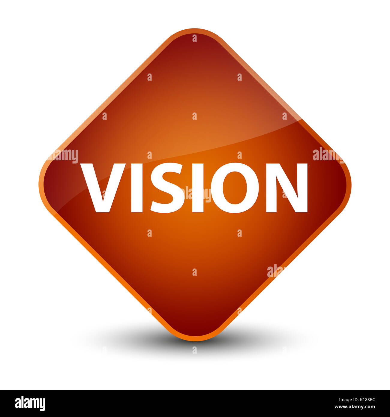 Vision isolated on elegant brown diamond button abstract illustration ...