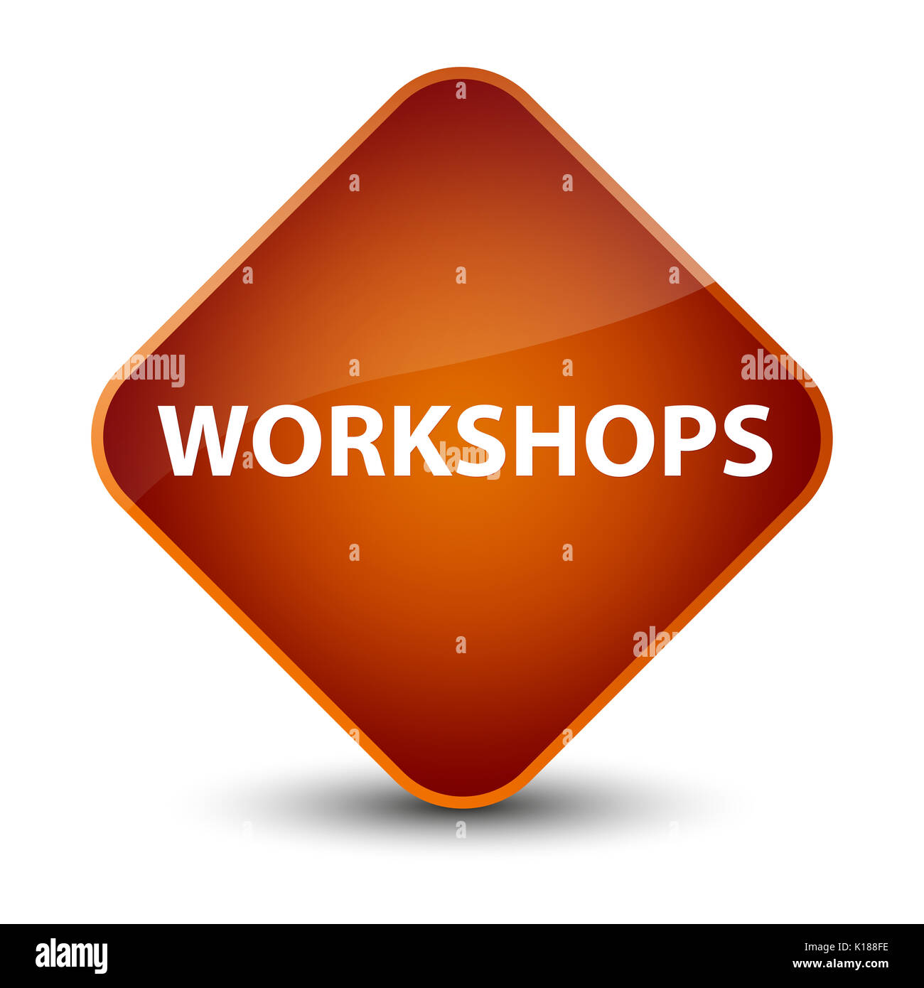 Workshops isolated on elegant brown diamond button abstract illustration Stock Photo - Alamy