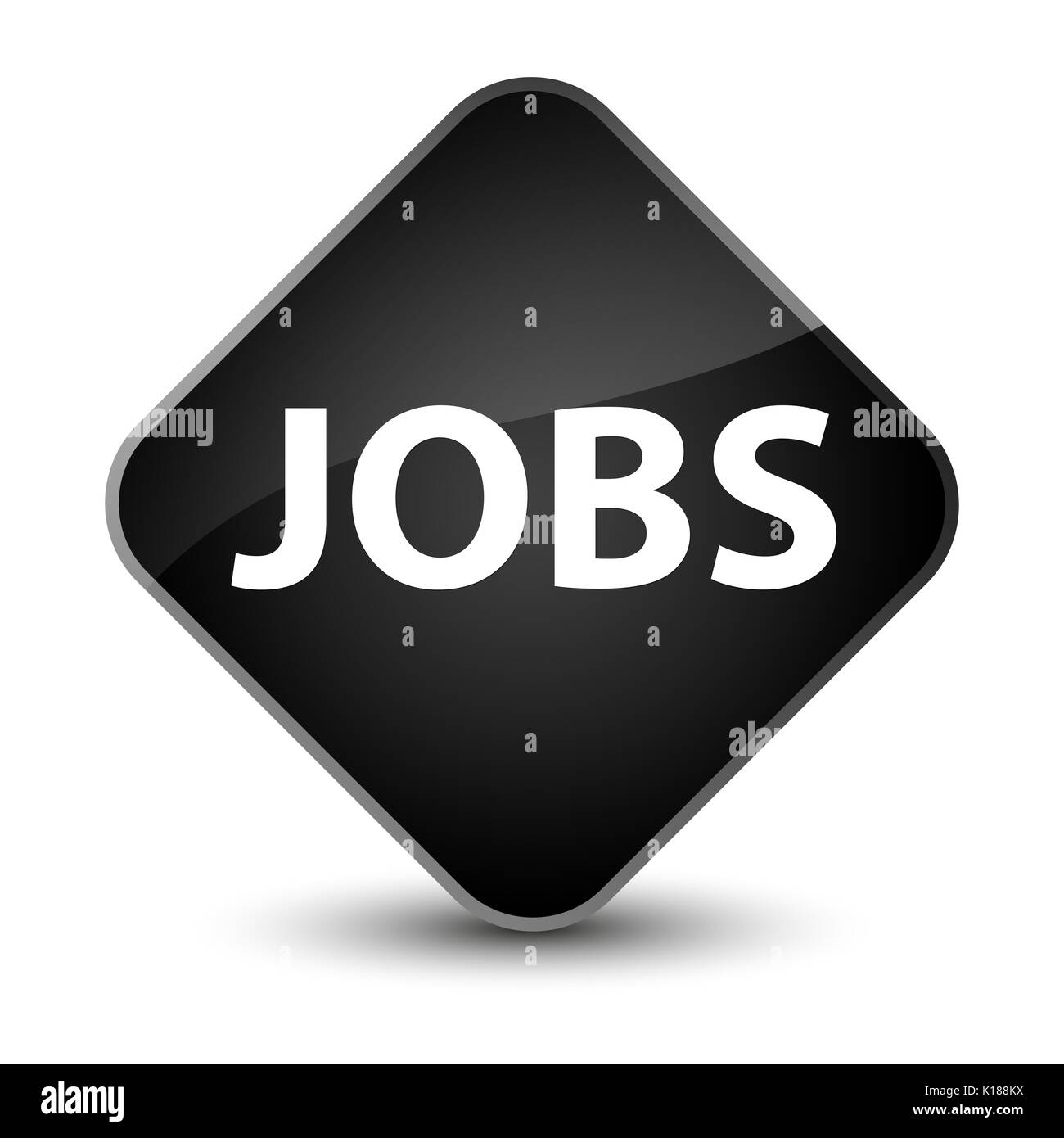 Jobs isolated on elegant black diamond button abstract illustration ...