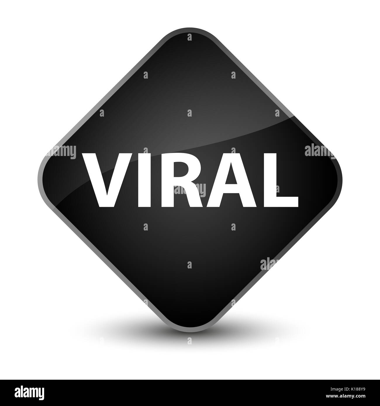 Viral isolated on elegant black diamond button abstract illustration ...