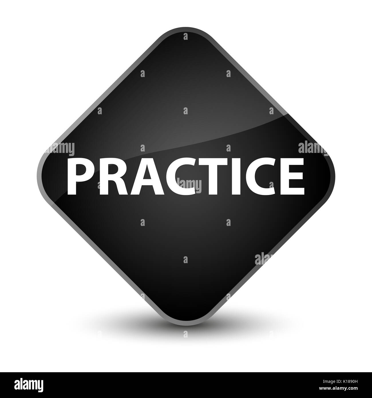 Practice isolated on elegant black diamond button abstract illustration ...