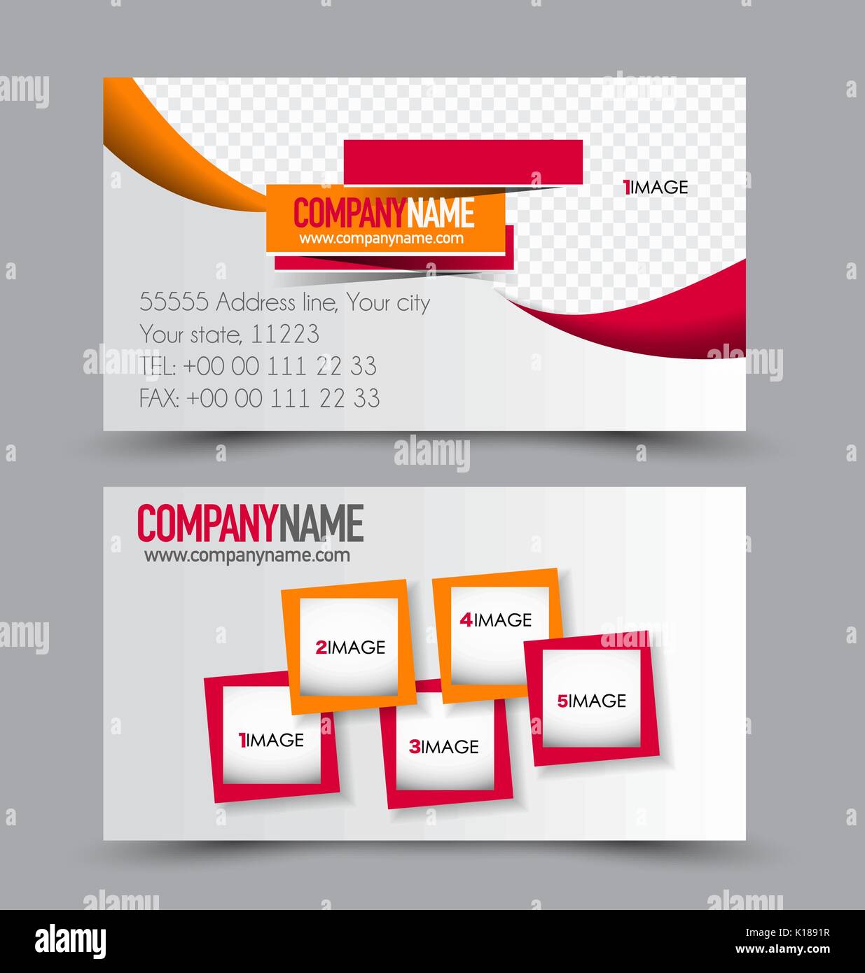 Business card design set template for company corporate style. Vector ...