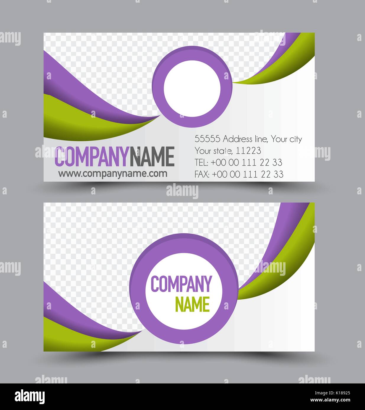 Business card design set template for company corporate style. Vector ...