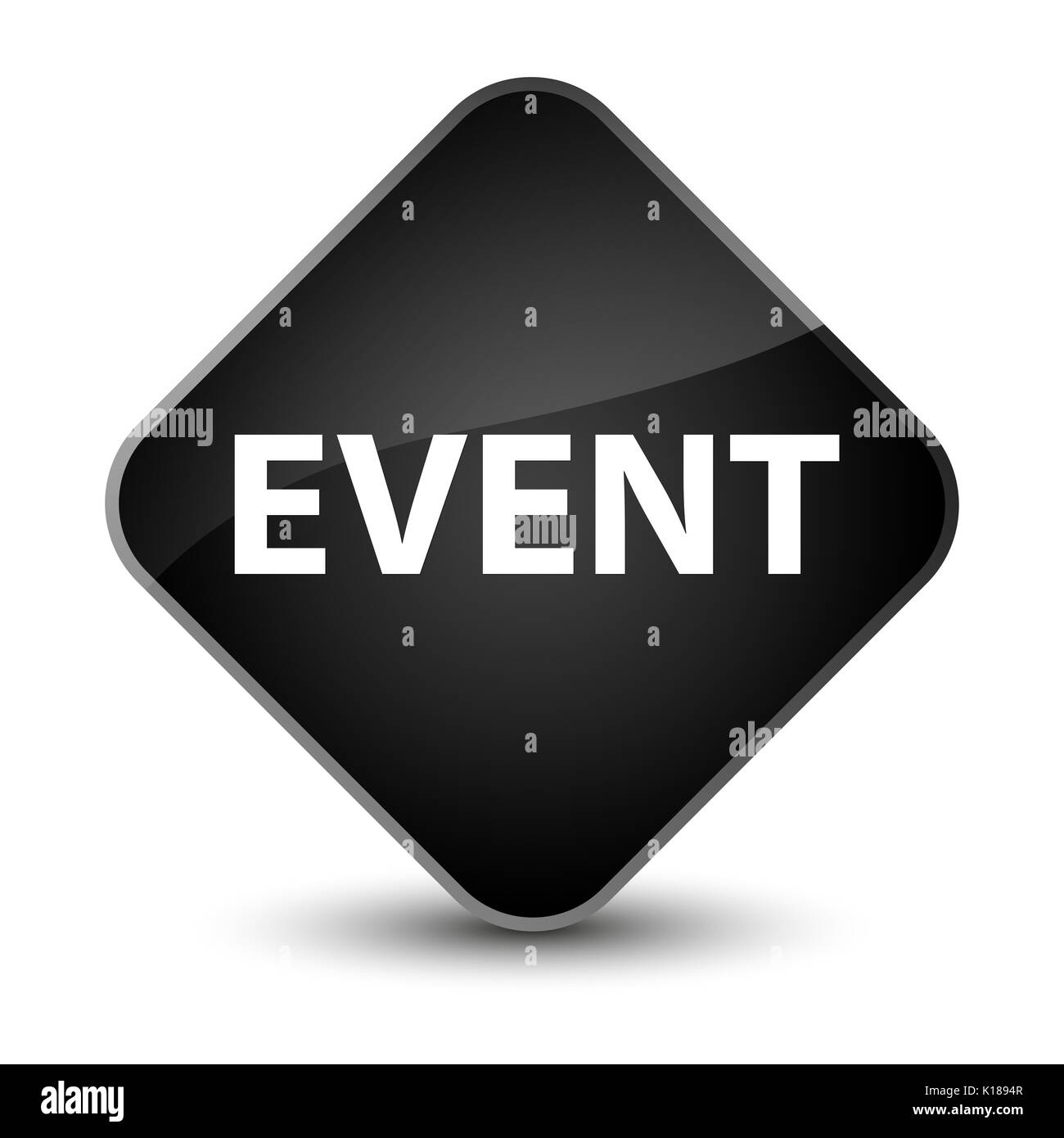 Event isolated on elegant black diamond button abstract illustration ...