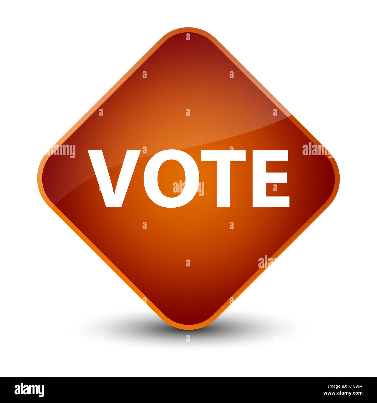 Vote isolated on elegant brown diamond button abstract illustration ...
