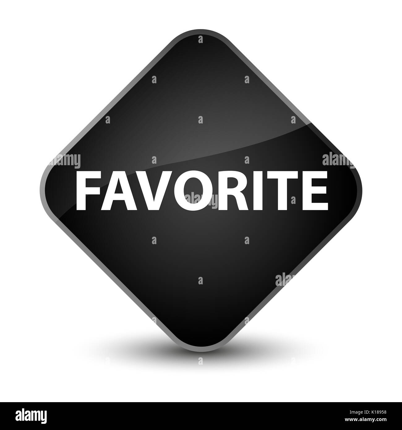 Favorite isolated on elegant black diamond button abstract illustration ...