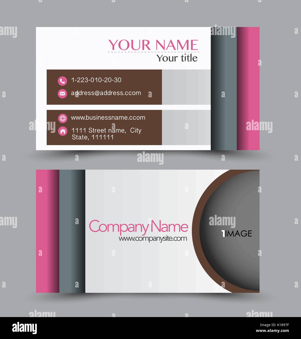 Business card design set template for company corporate style. Vector ...