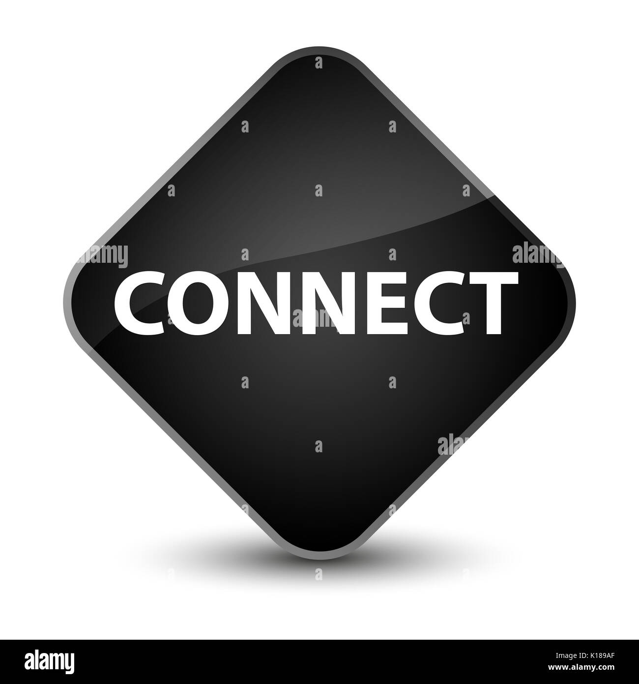 Connect isolated on elegant black diamond button abstract illustration ...