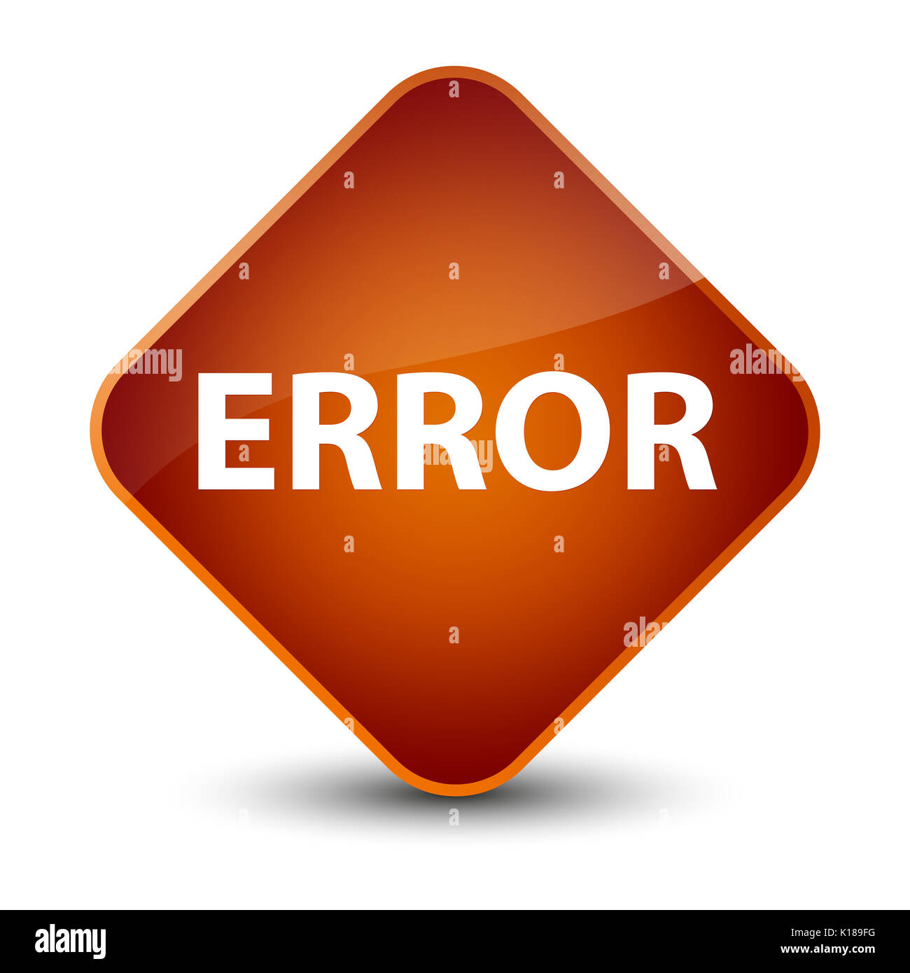 Error isolated on elegant brown diamond button abstract illustration ...