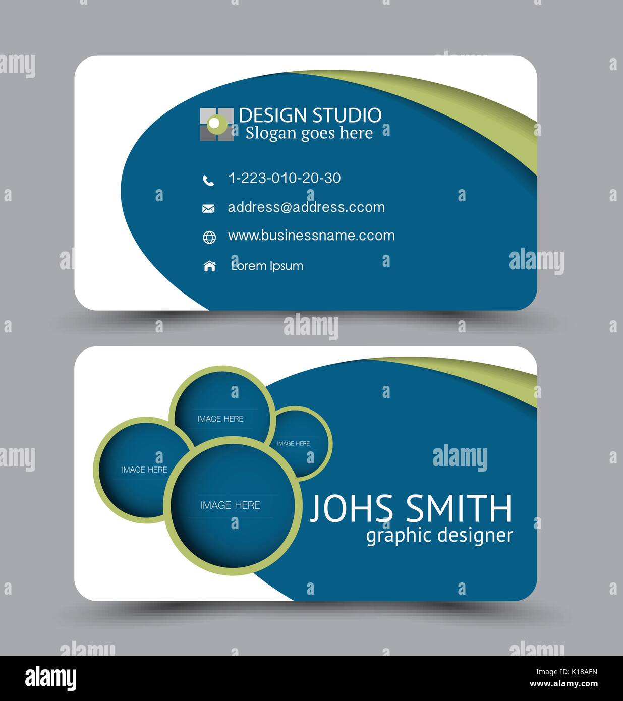 Business card. Design set template for company corporate style. Vector ...