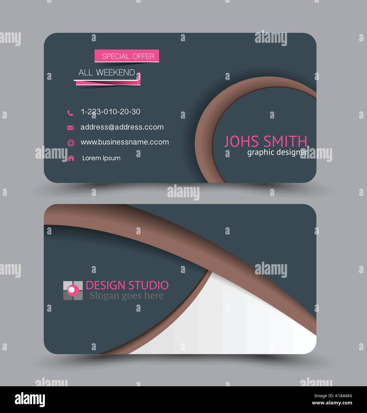 Business card. Design set template for company corporate style. Vector ...