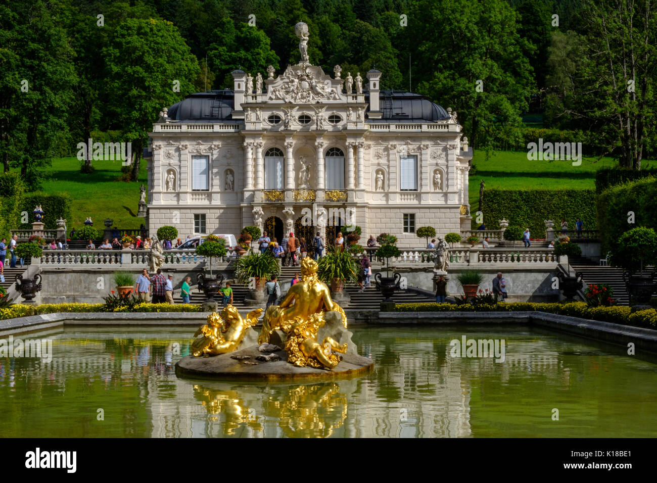 Facade of the linderhof palace hi-res stock photography and images - Alamy