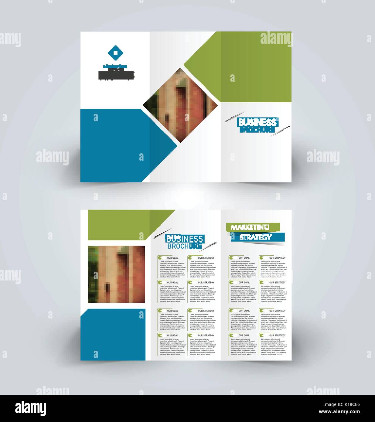 Brochure template. Business trifold flyer. Creative design trend for ...