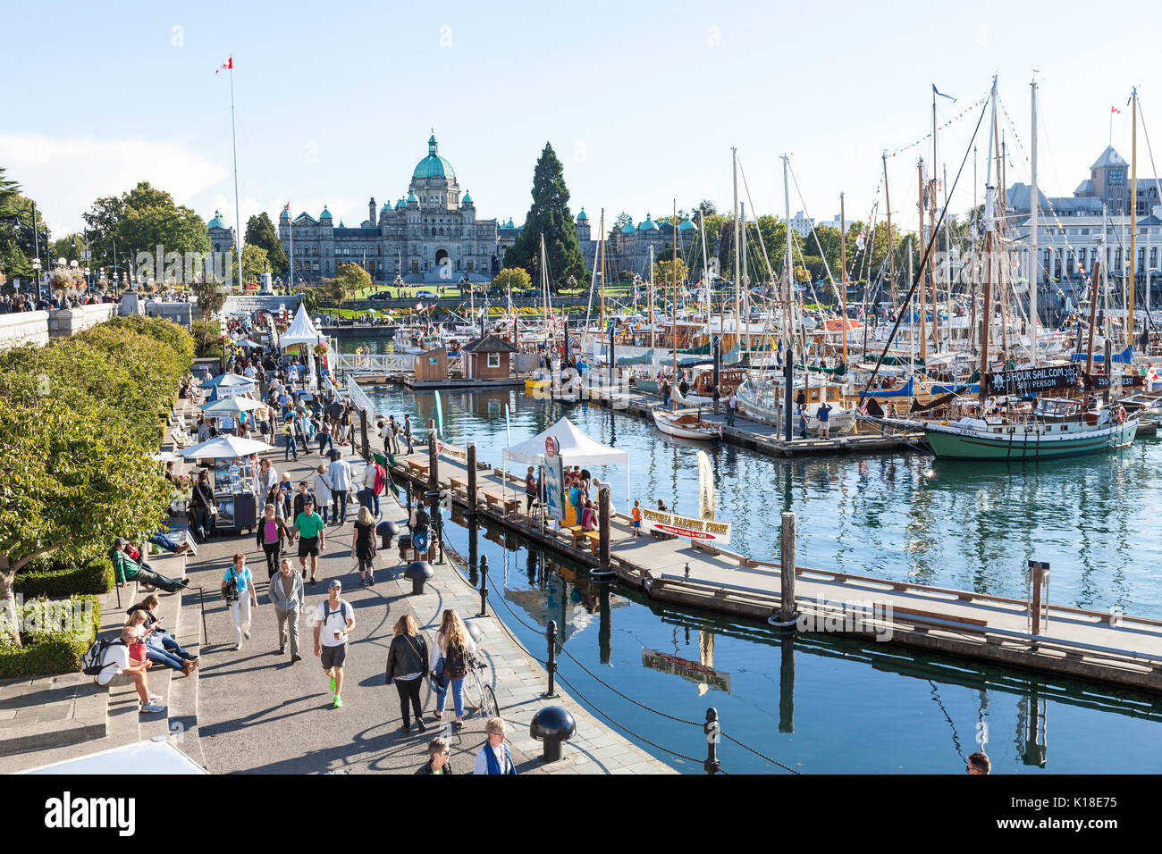 The inner harbour or harbor at Victoria, capital of British Columbia ...