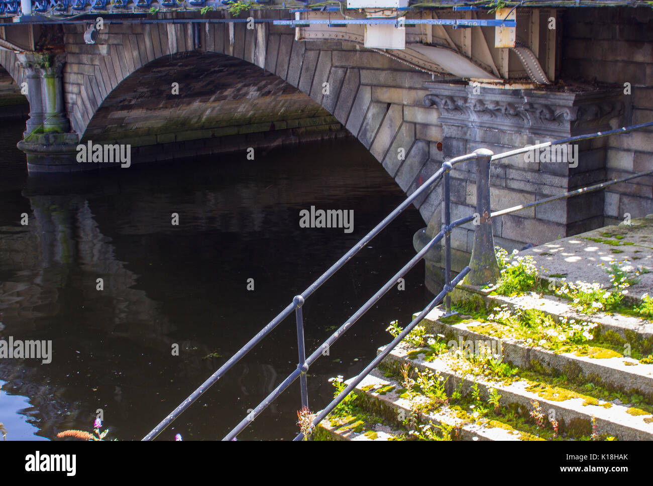 The first arch of the stone built Queen Victoria bridge over the river ...