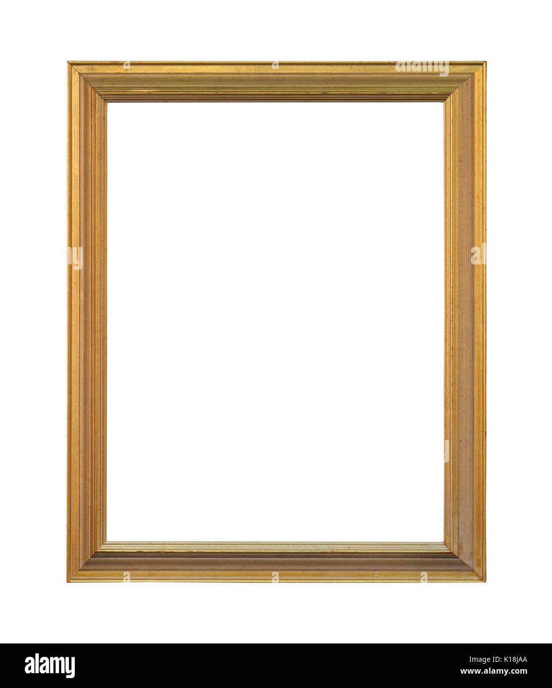 Plain rectangular golden frame isolated with clipping path included ...