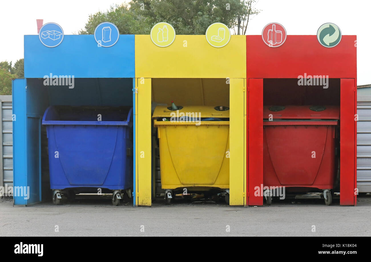 Colorful waste bins hi-res stock photography and images - Alamy