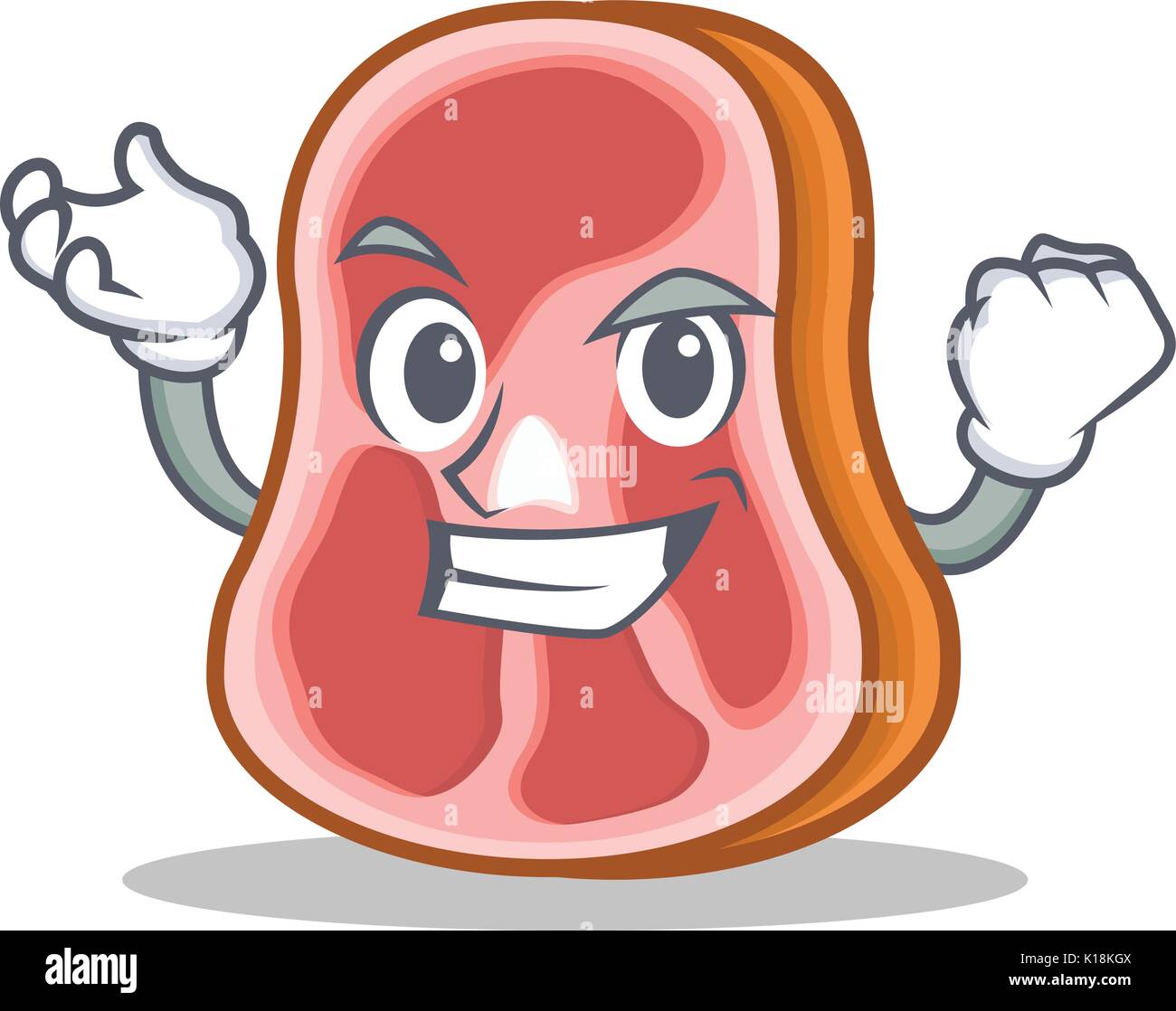 Successful meat character cartoon food Stock Vector Image & Art - Alamy