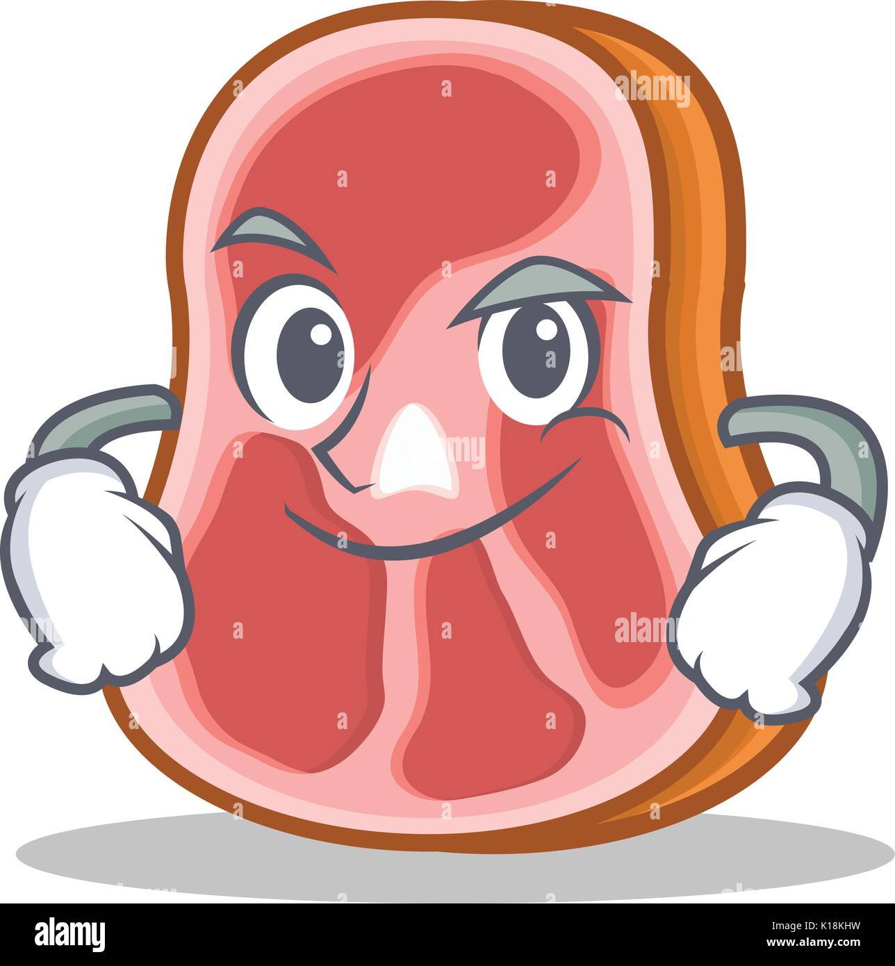 Smirking meat character cartoon food Stock Vector Image & Art - Alamy