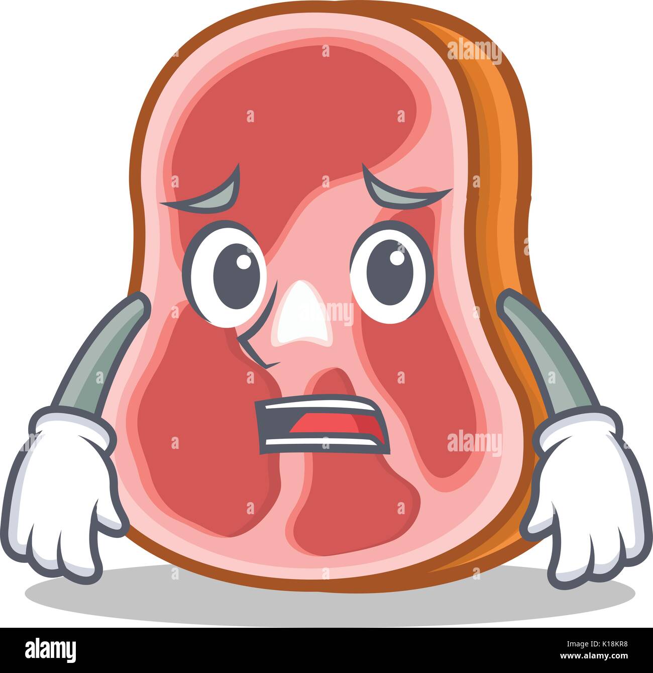 Afraid meat character cartoon food Stock Vector Image & Art - Alamy