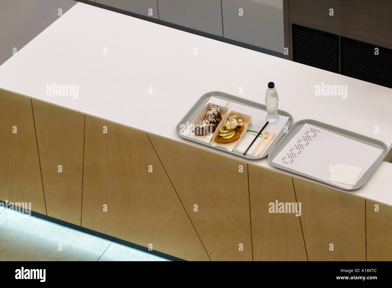 Cafeteria tray with ad hi-res stock photography and images - Alamy