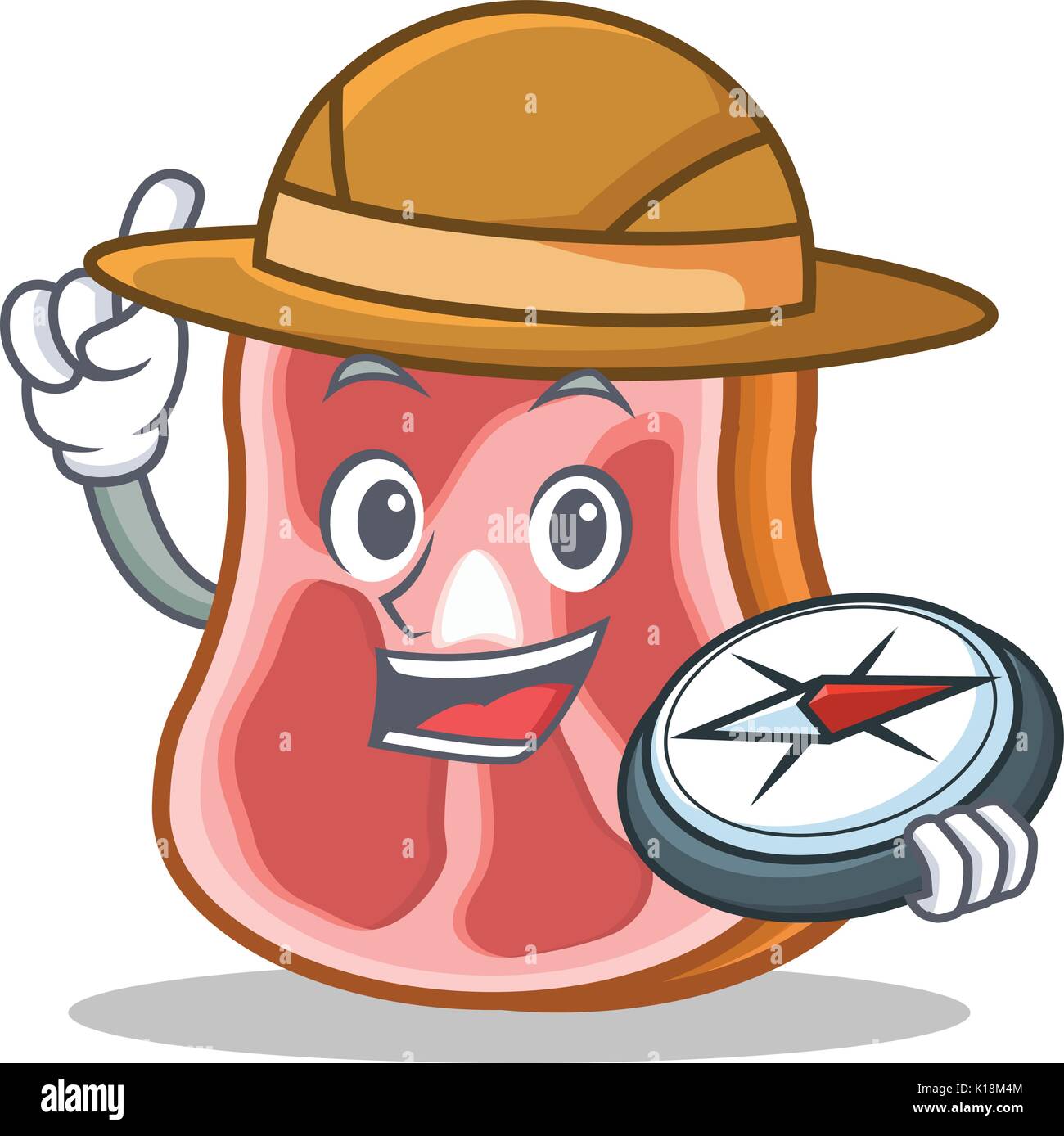 Explorer meat character cartoon food Stock Vector Image & Art - Alamy