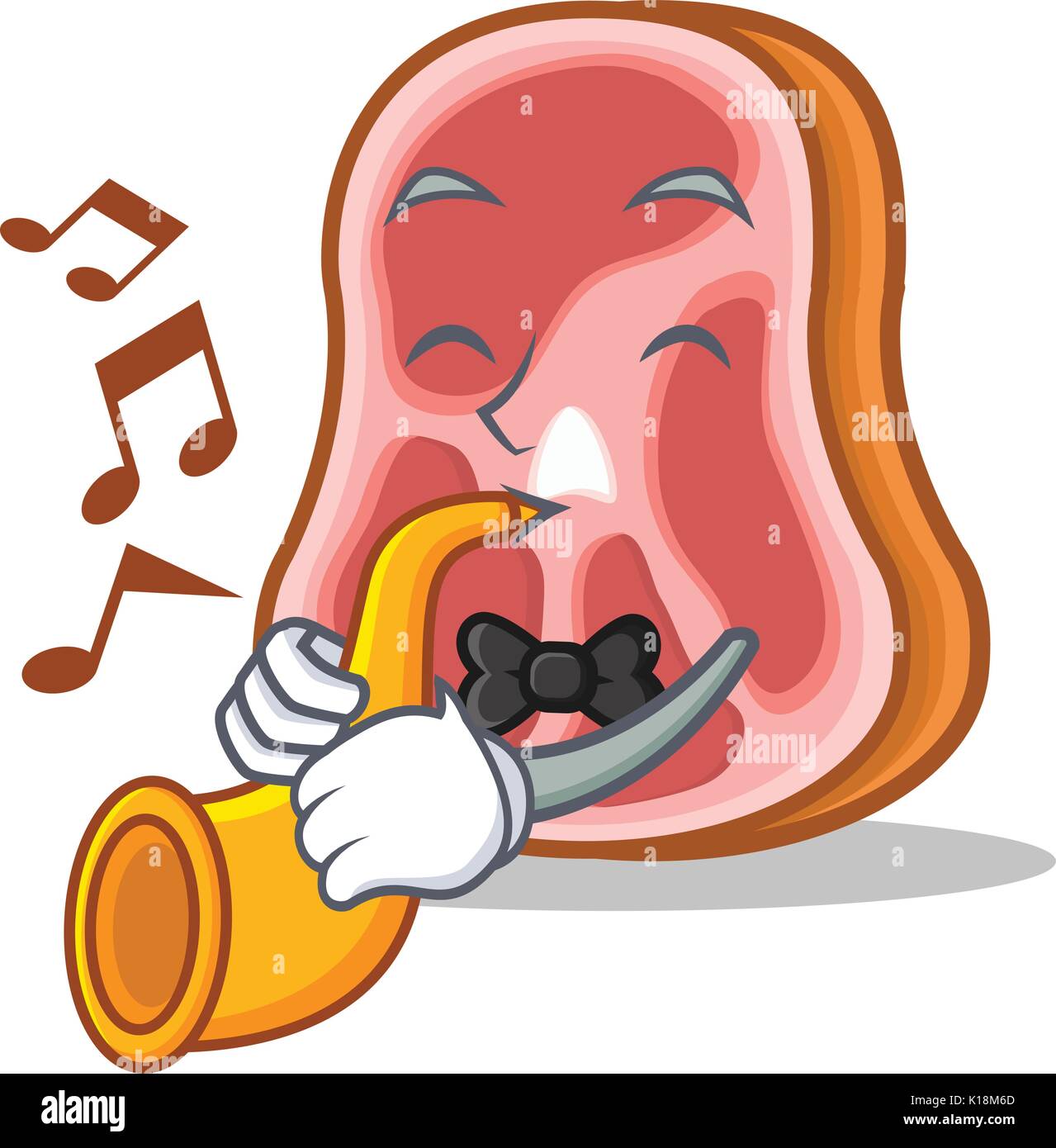 Cartoon character meat steak happy Stock Vector Images - Alamy