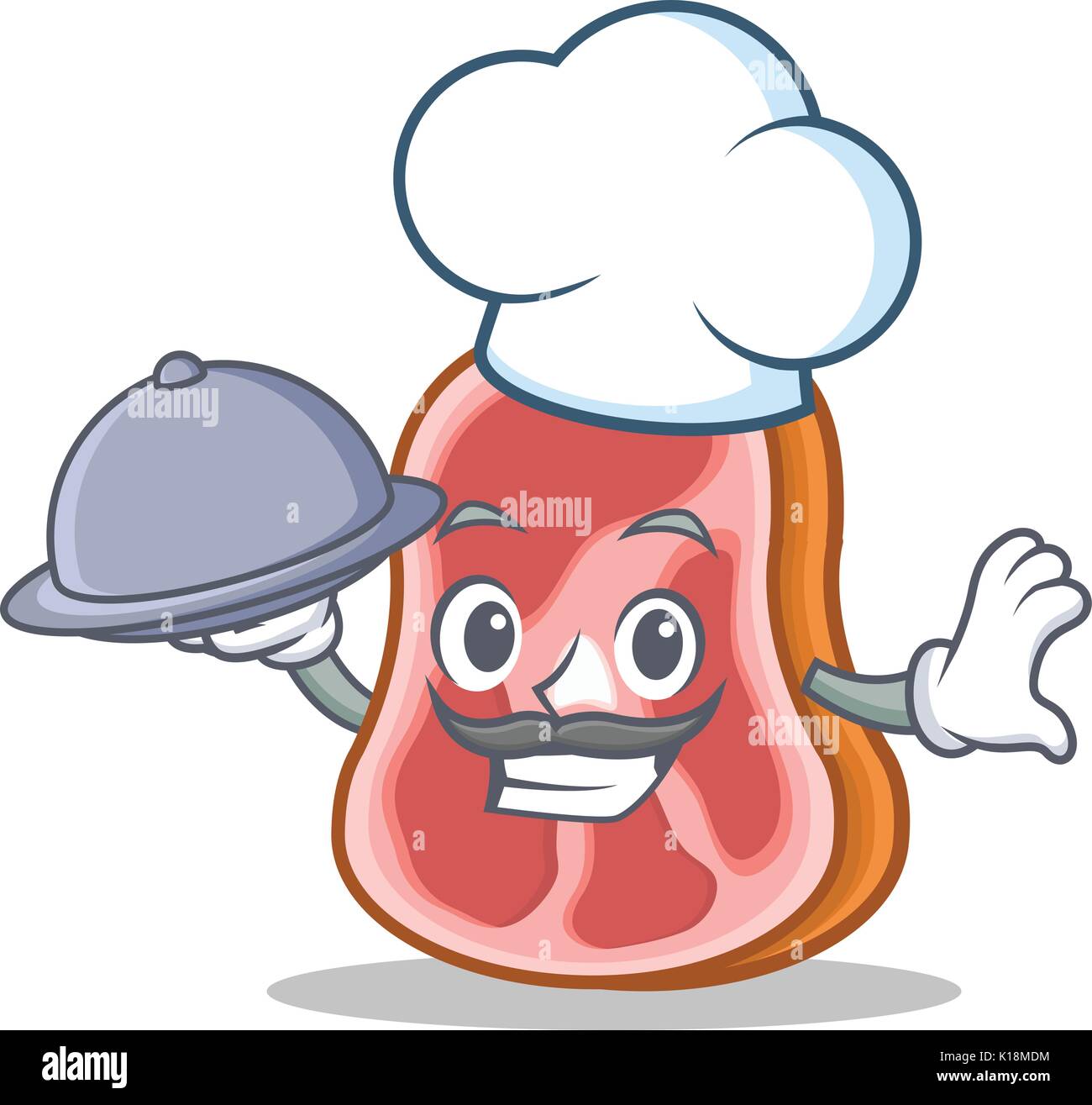 Chef with food meat character cartoon food Stock Vector Image & Art - Alamy