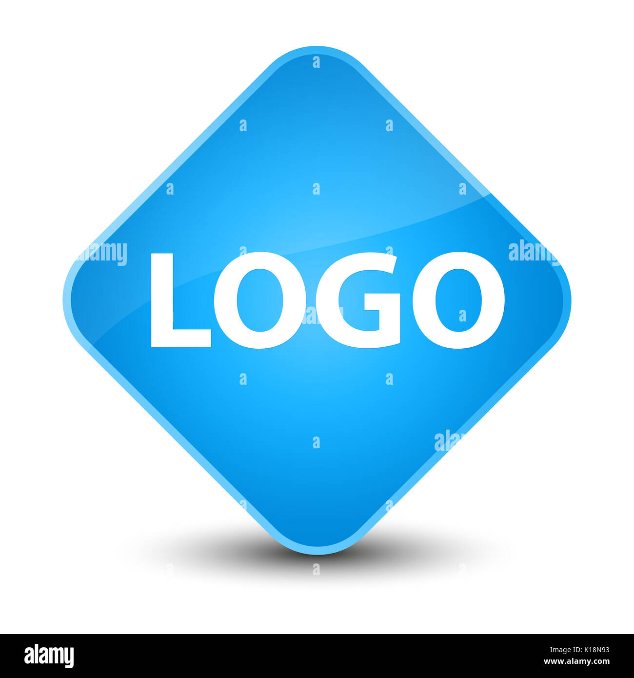 Logo isolated on elegant cyan blue diamond button abstract illustration ...