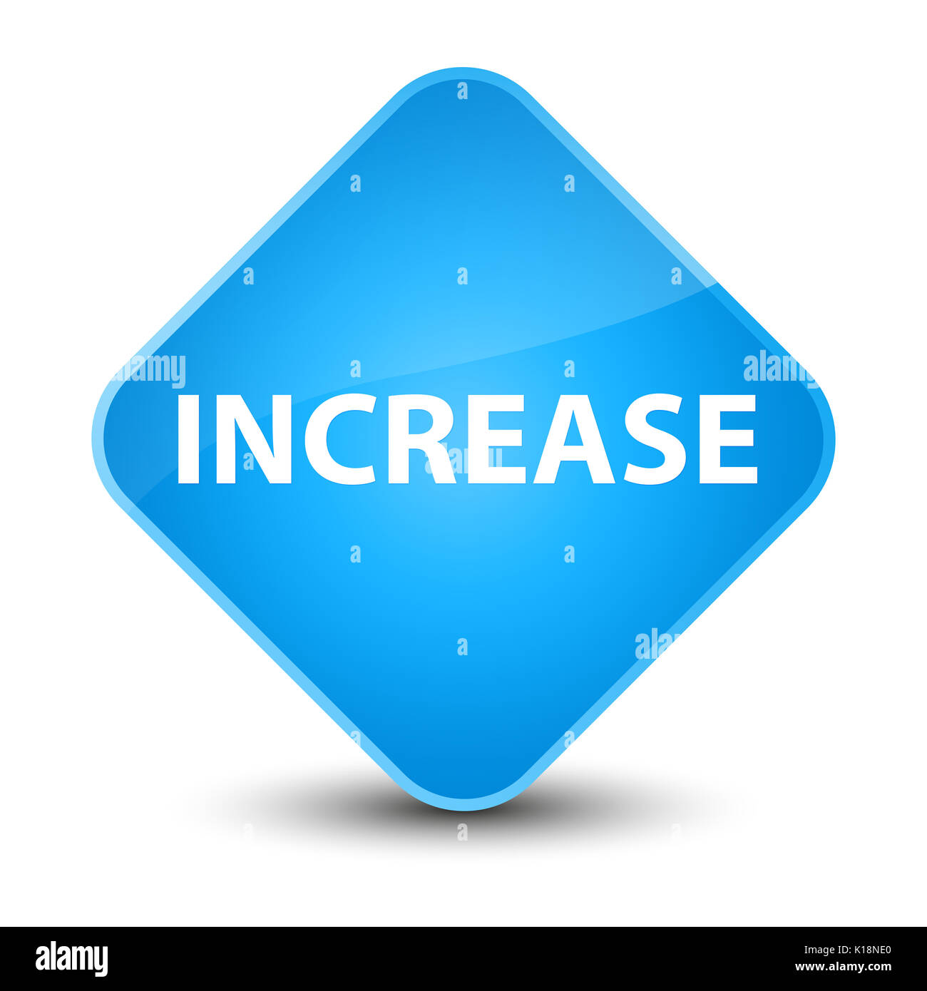 Increase isolated on elegant cyan blue diamond button abstract ...