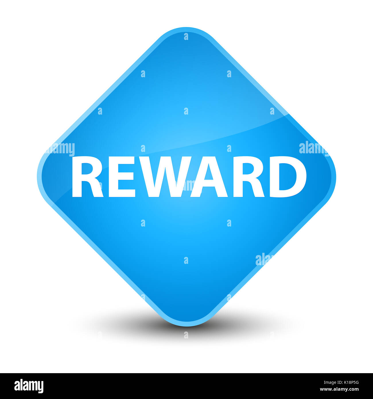 Reward isolated on elegant cyan blue diamond button abstract ...