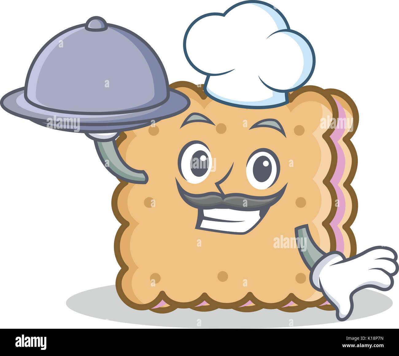 Chef with food biscuit character cartoon style Stock Vector Image & Art ...