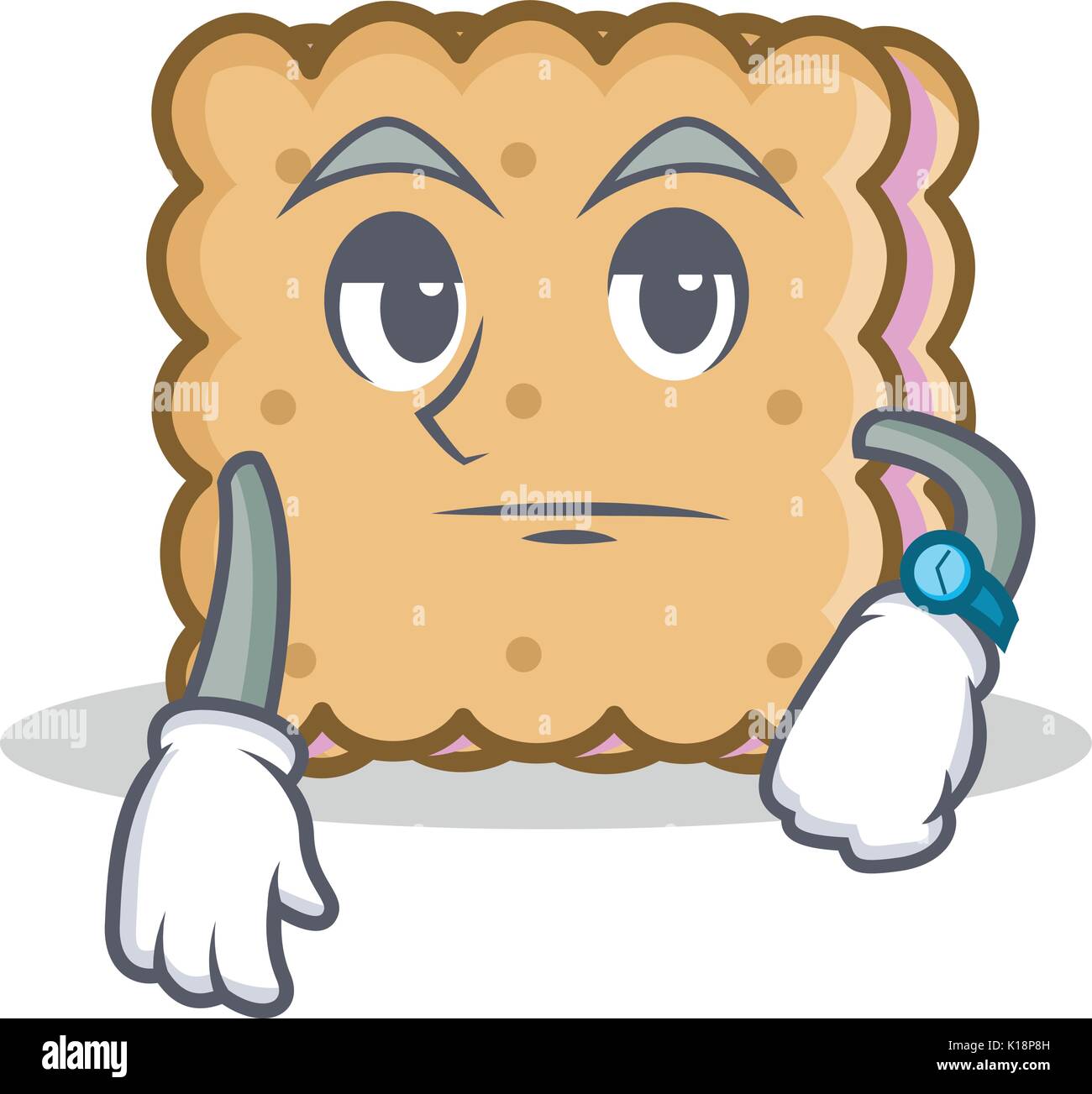 Waiting biscuit character cartoon style Stock Vector Image & Art - Alamy