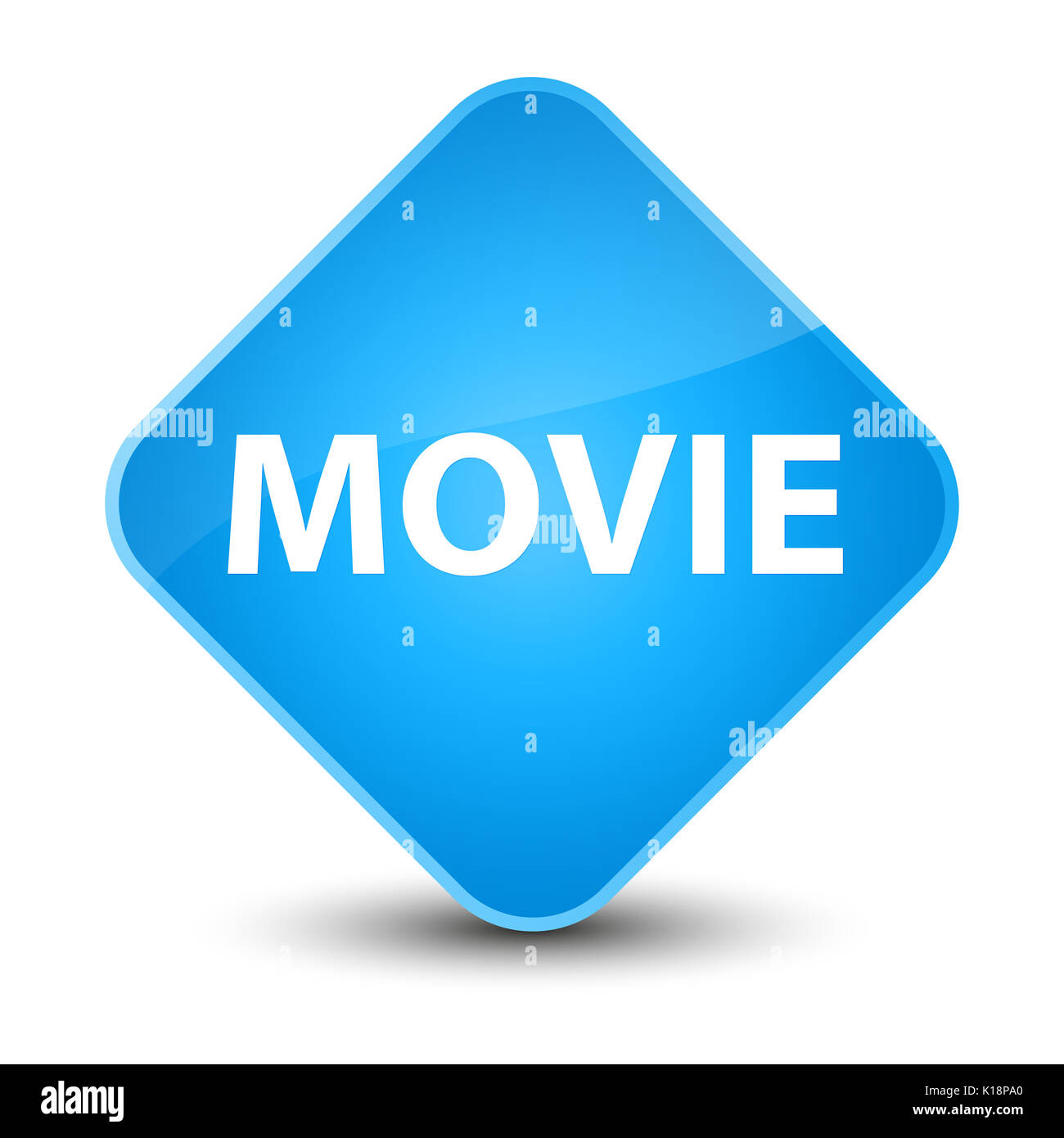 Movie isolated on elegant cyan blue diamond button abstract ...